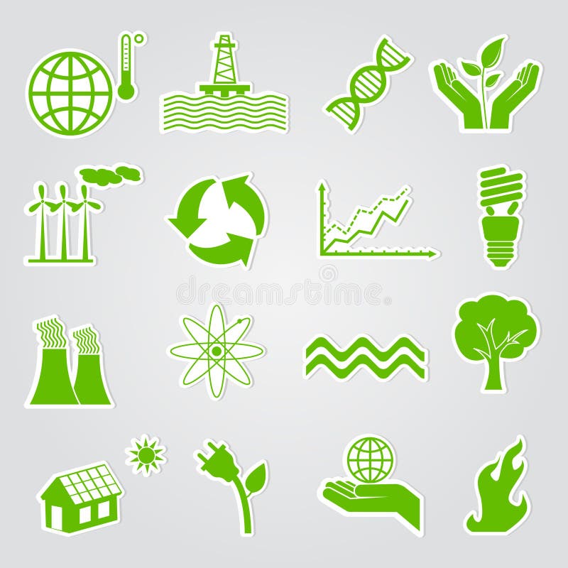 Green ecology icons stock vector. Illustration of icon - 20058642
