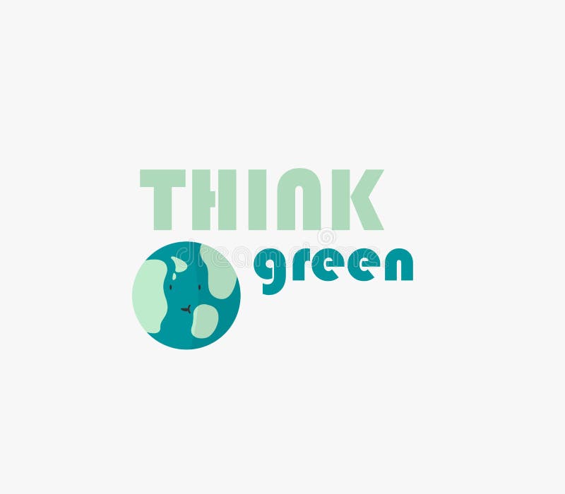 Green Ecology Logo Think Green Stock Vector - Illustration of green ...