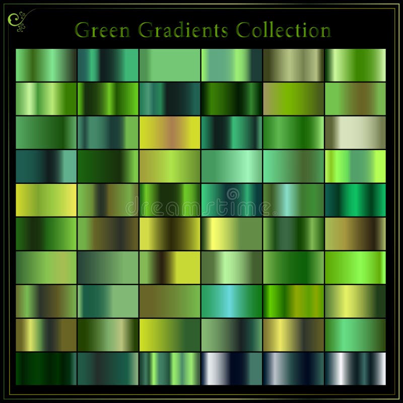 Green Ecology Vector Gradients Set Stock Vector - Illustration of ...