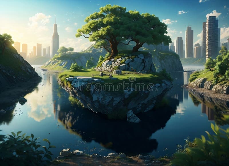 Green Ecology World Environment Day, Generative AI Illustration Stock ...