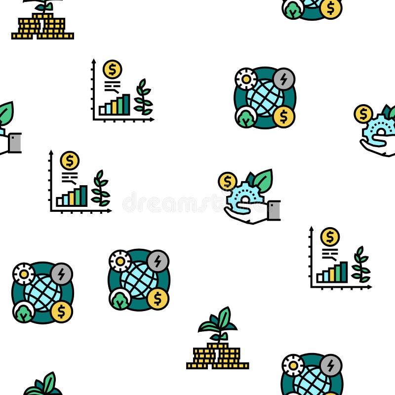Green Economy Industry Vector Seamless Pattern Stock Vector ...