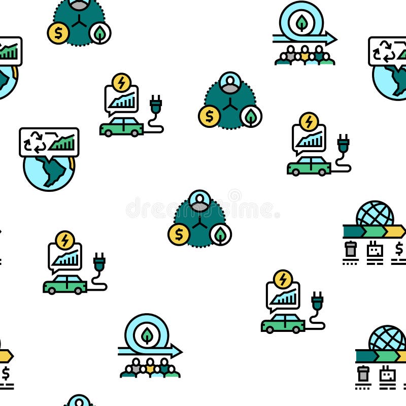 Green Economy Industry Vector Seamless Pattern Stock Vector ...