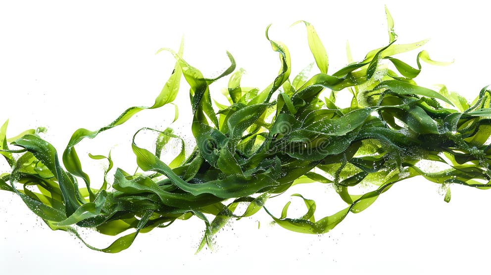 Green Edible Algae Sea Weed Stock Photo - Image of white, design: 320082350