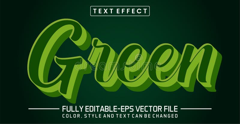 Green Editable text effect stock vector. Illustration of design - 257218379