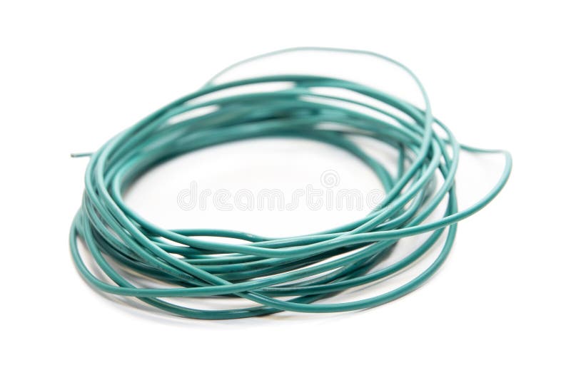Green Electric Cables Isolated Stock Photo - Image of equipment ...