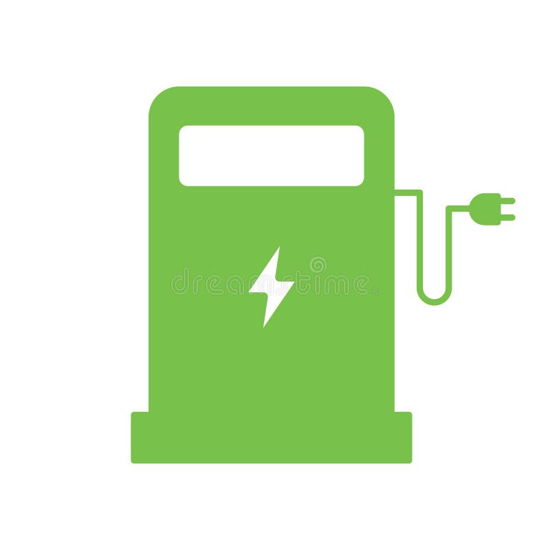 Electric Fuel Pump Station Icon. Charging Point for Hybrid Vehicles ...