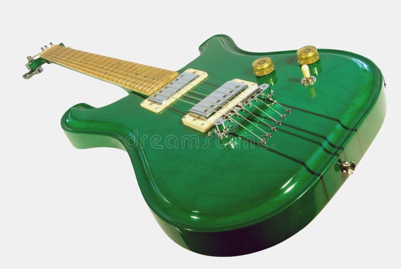 Green Electric Guitar stock image. Image of electric, volume - 7612821