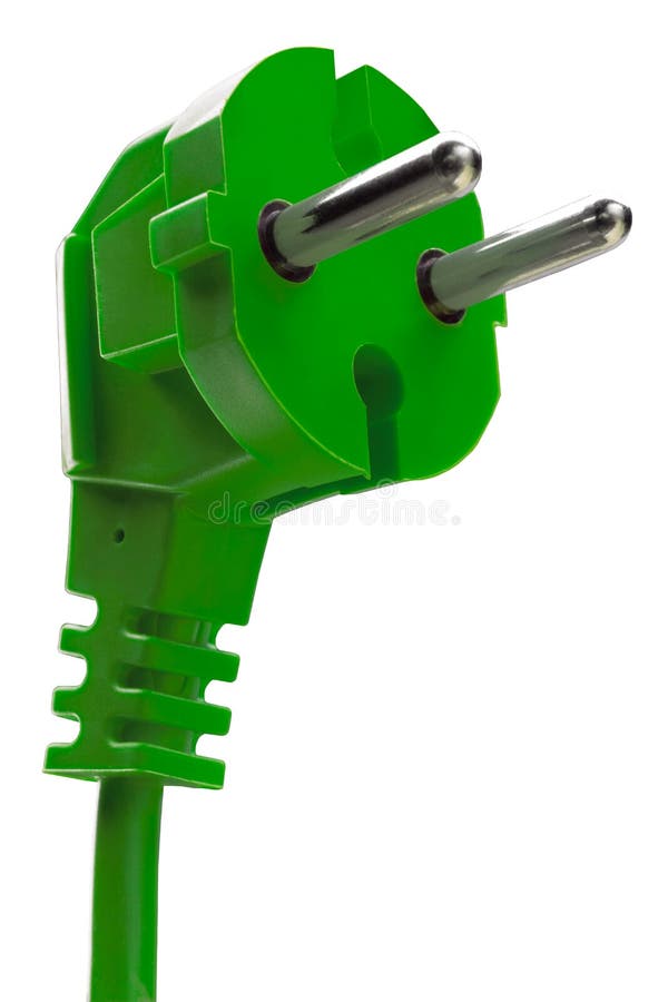 Green electric plug stock photo. Image of current, power - 30611360