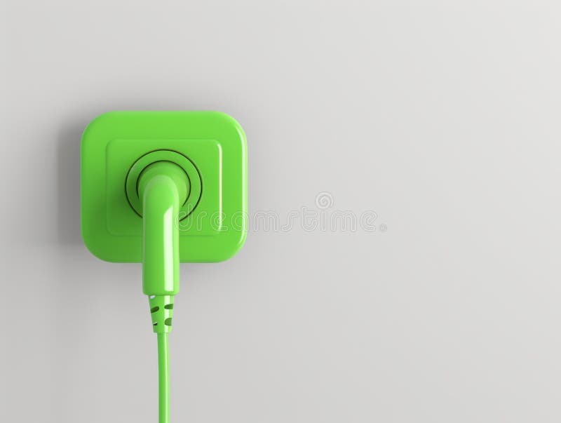 Green electric plug stock illustration. Illustration of industry ...