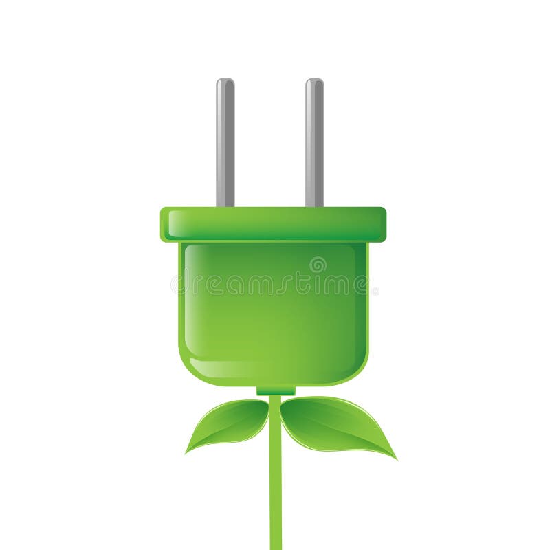 Green Electric Plug Illustration Stock Illustration - Illustration of ...