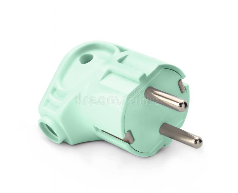 Green Electric Plug, Powerful Energy on a White Background Stock Image ...