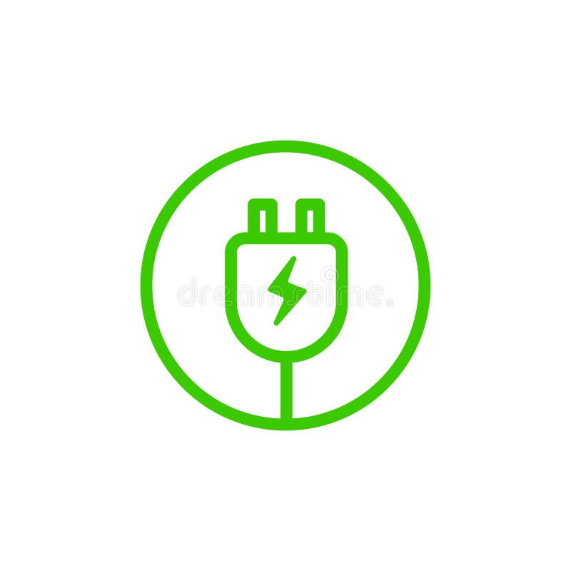 Green Electric Plug Sign. Plug Icon. Stock Vector - Illustration of ...