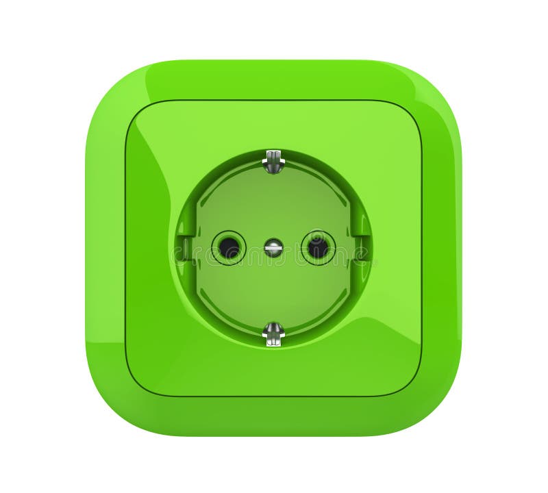 Green Electric Socket Isolated Stock Illustration - Illustration of ...