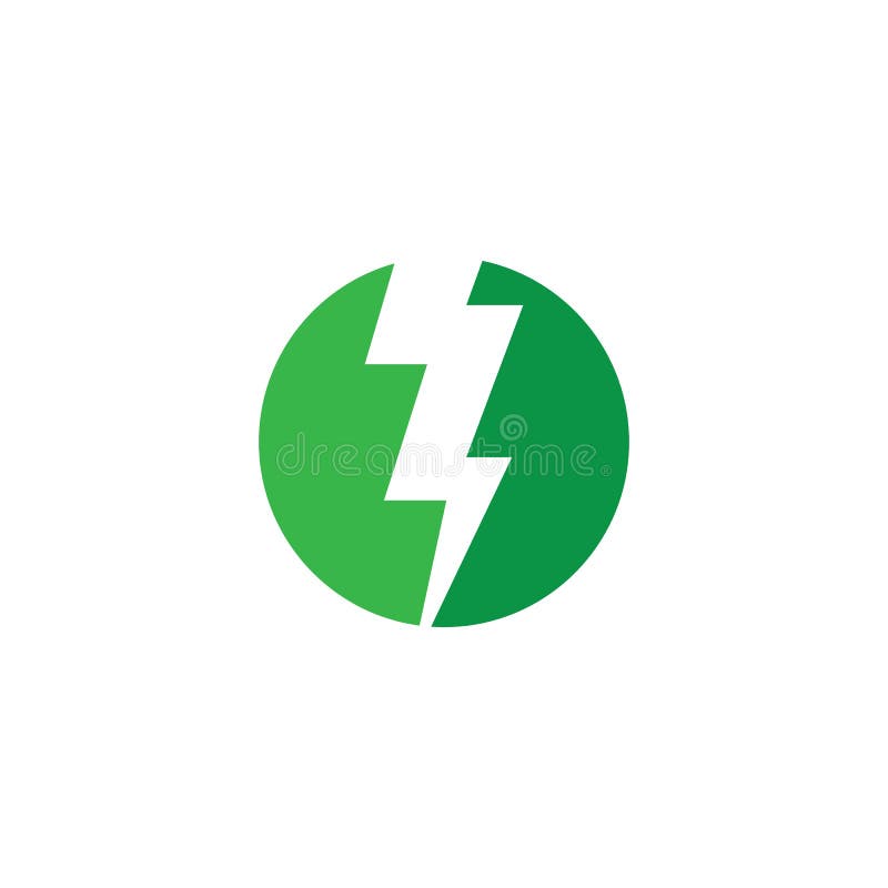 Green Electric Vector Lightning Icon Logo and Symbols. Stock ...