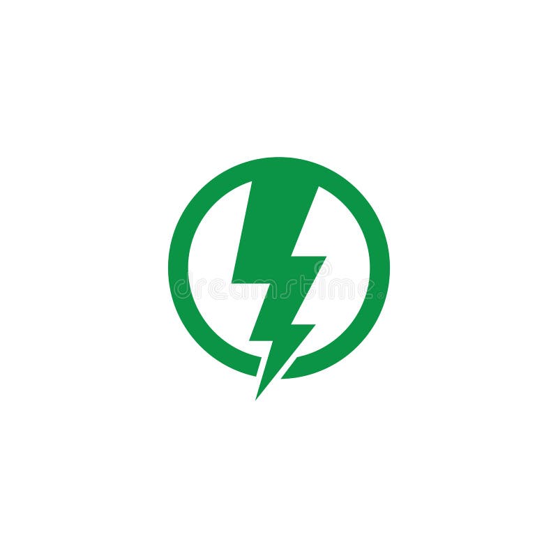 Green Electric Vector Lightning Icon Logo and Symbols. Stock ...
