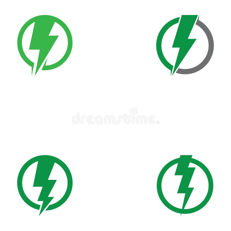 Green Electric Vector Lightning Icon Logo and Symbols. Stock ...