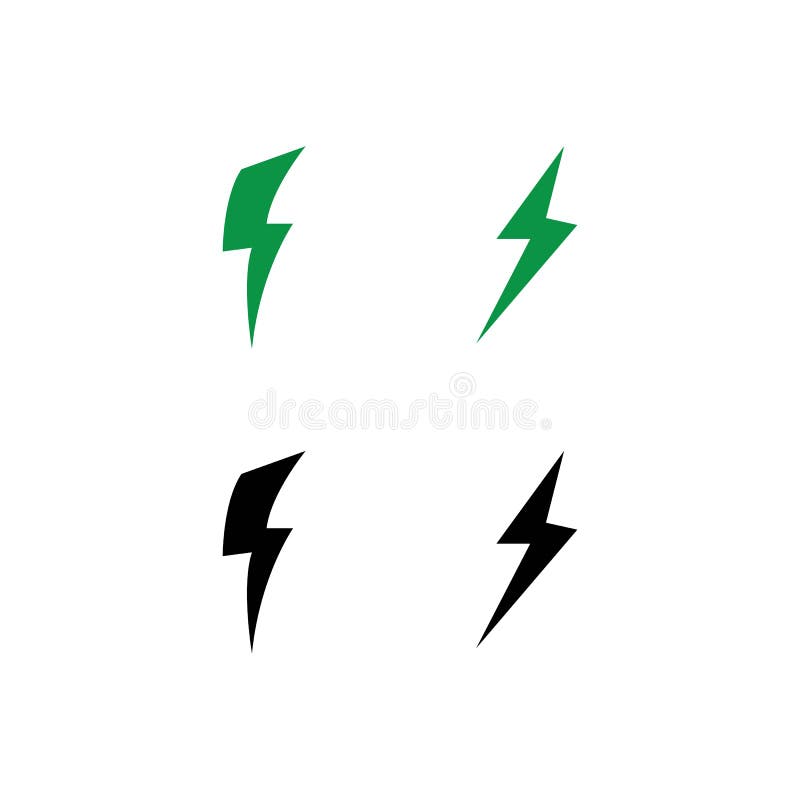 Green Electric Vector Lightning Icon Logo and Symbols. Stock ...