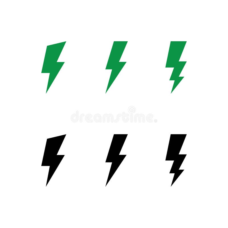 Green Electric Vector Lightning Icon Logo and Symbols. Stock ...