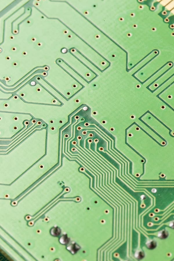 Green Electrical Circuit Board with Microchips and Transistors Stock ...