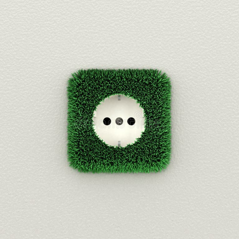 Green electrical outlet stock illustration. Illustration of ...