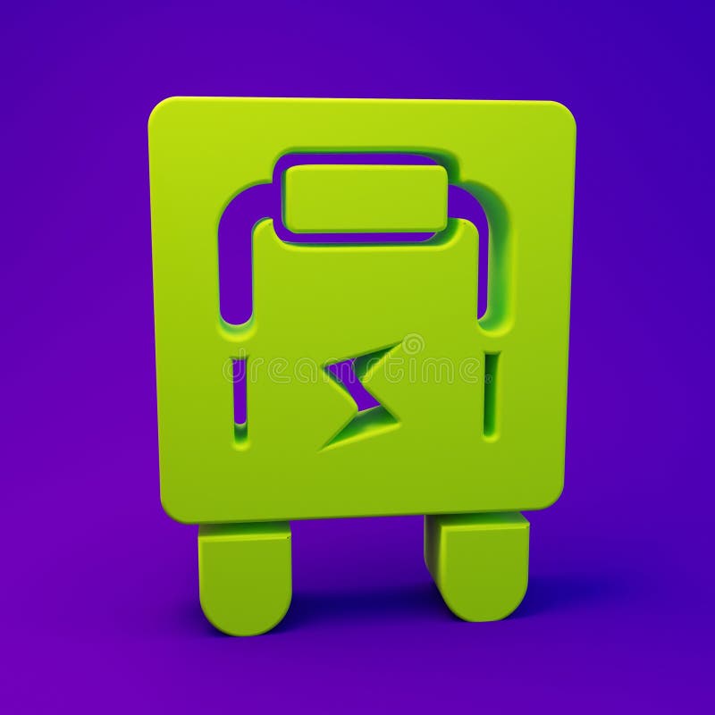 Green Electrical Panel Icon Isolated on Purple-blue Background. Switch ...