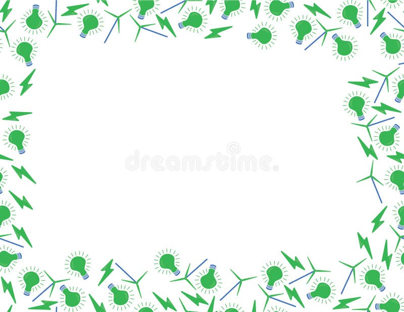 Green Electricity Green Blue White Seamless Frame Stock Vector ...