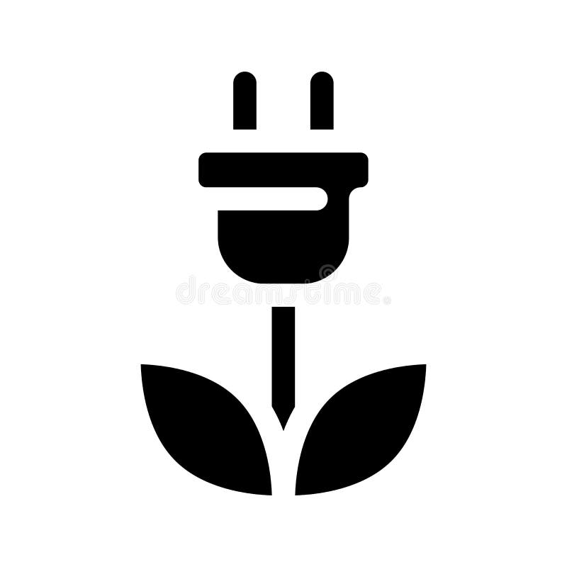 Green Electricity Black Glyph Ui Icon Stock Vector - Illustration of ...