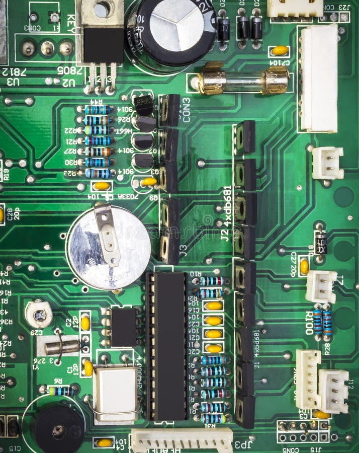 Green Electronic Circuit Board Stock Photo - Image of integrated ...