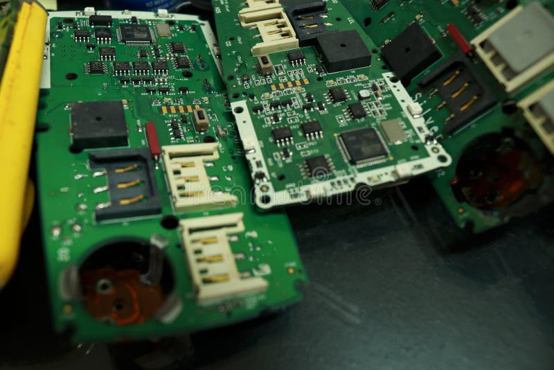 Green Electronic Circuit Board, Chip and Microchip in Electronic Divice ...