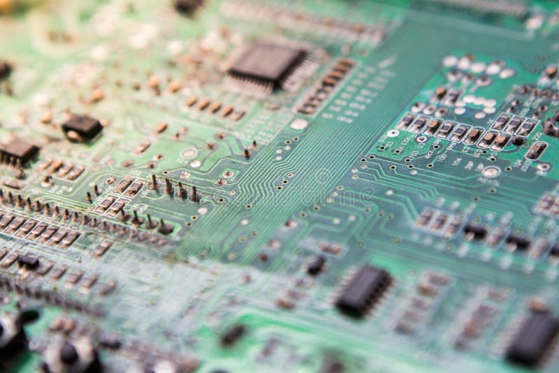 Green Electronic Circuit Board Stock Photo - Image of computer ...