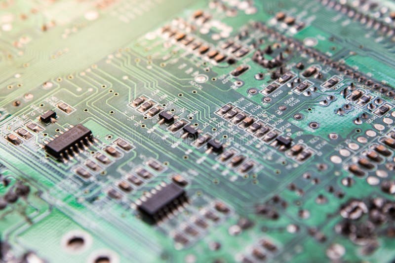 Green Electronic Circuit Board Stock Image - Image of component ...