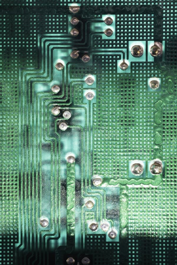 Green Electronic Circuit Board with Electrical Components Stock Photo ...