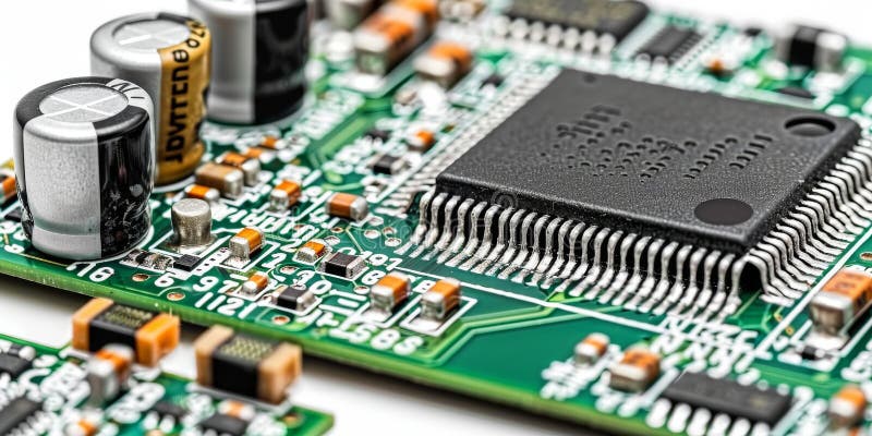 A Green Electronic Component Stock Image - Image of data, industrial ...