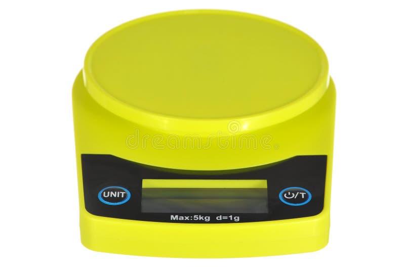 Green Electronic Digital Kitchen Scale Isolated on White Stock Photo ...