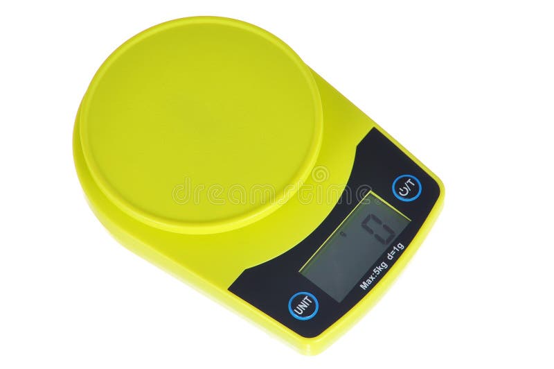 Green Electronic Digital Kitchen Scale Isolated on White Stock Image ...