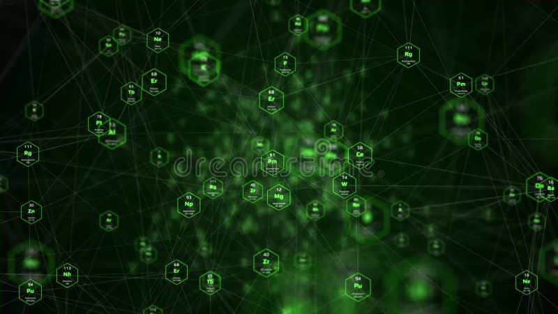 Green Elemental Network Visualization Stock Video - Video of ...