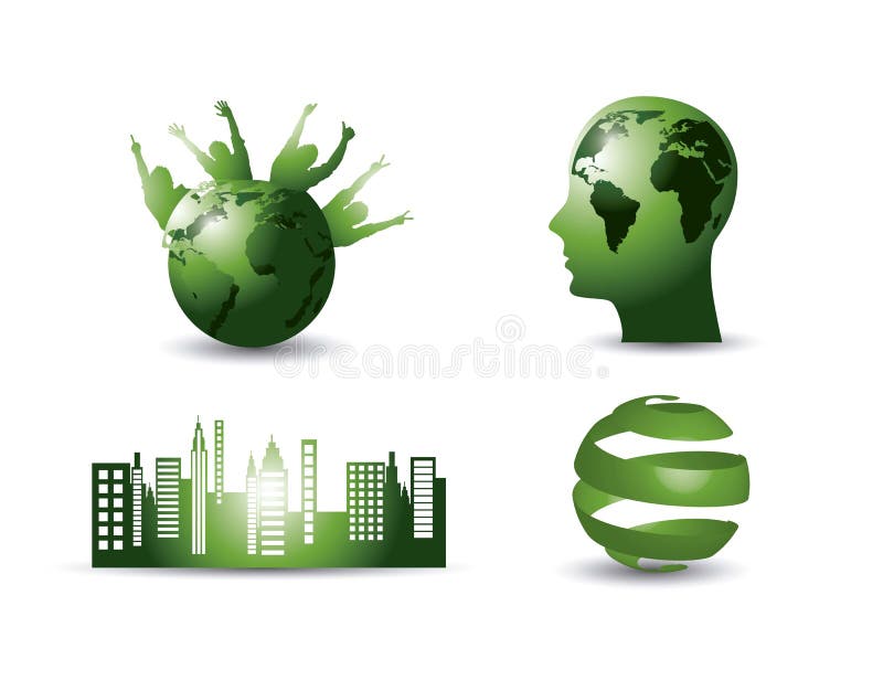 Green elements stock vector. Illustration of buildings - 27023991