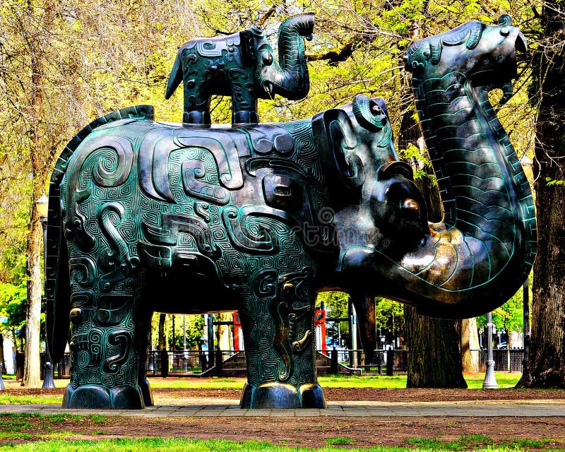 Green Elephants stock photo. Image of town, city, green - 52439176