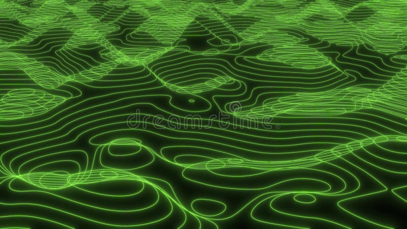 Green Elevation Line Topography Mountains Curve Lines 3d Stock ...