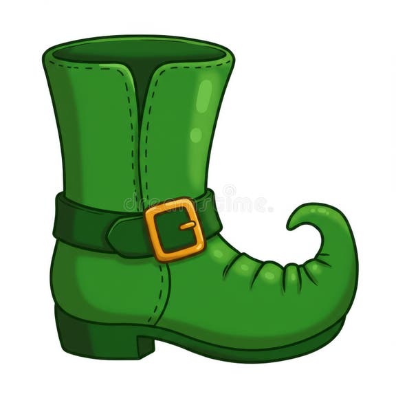Green Elf Boot Illustration Stock Illustration - Illustration of clip ...
