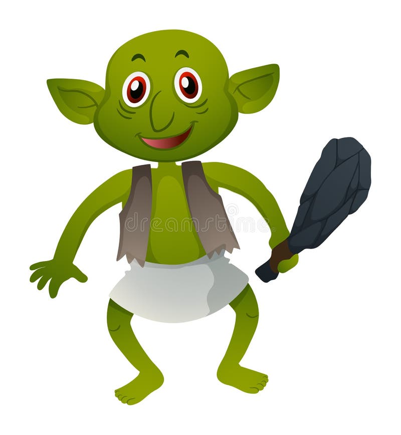 Green elf with hammer stock vector. Illustration of fairytale - 91695226