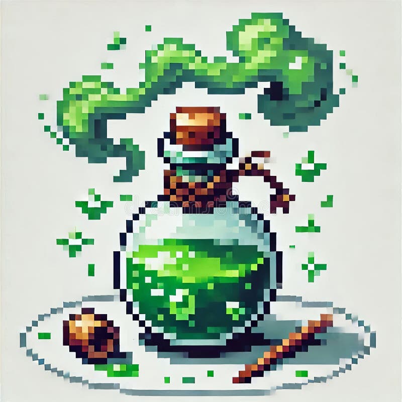 Green Elixir Bottle stock illustration. Illustration of enchanted ...