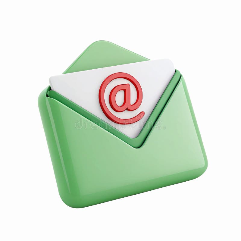 Green Email with Red at Symbol Seamlessly Integrating Both Elements for ...