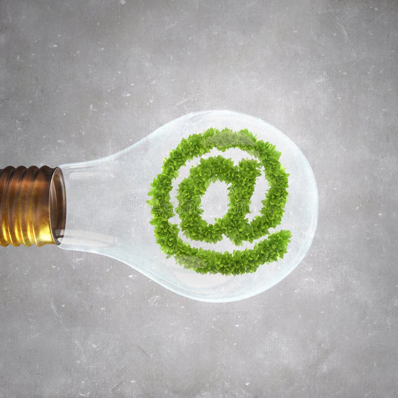 Green email symbol stock photo. Image of message, bulb - 67724198