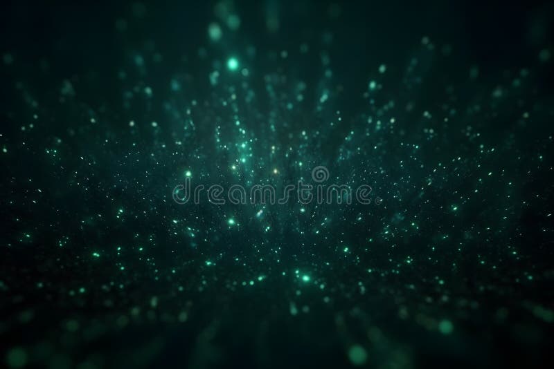 Green Emerald Background with Shining Elements. Neural Network AI ...