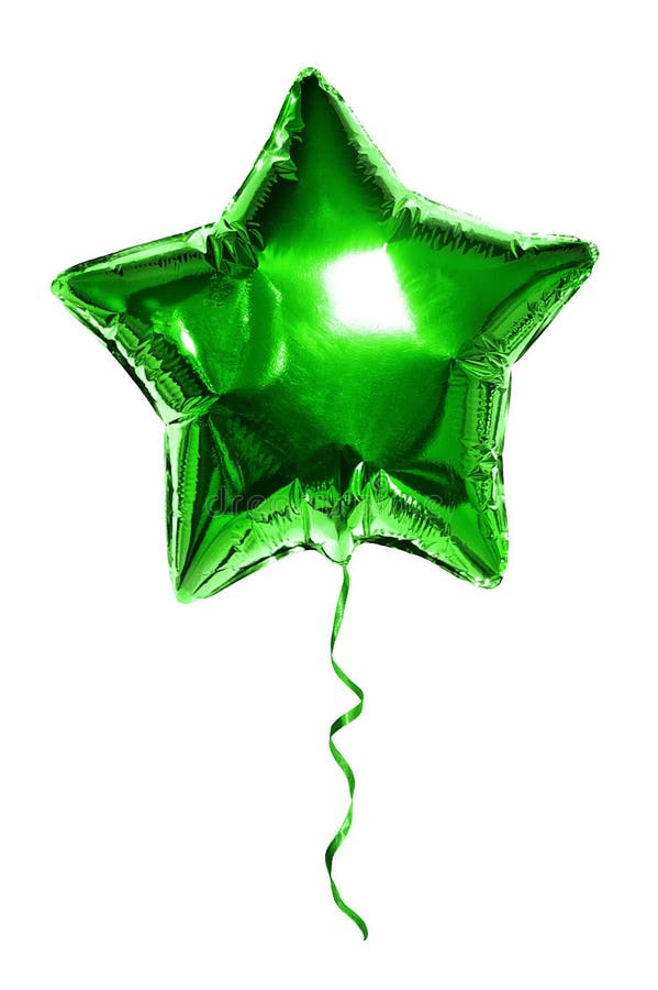 Green Emerald Balloon Star on a White Background Stock Photo - Image of ...