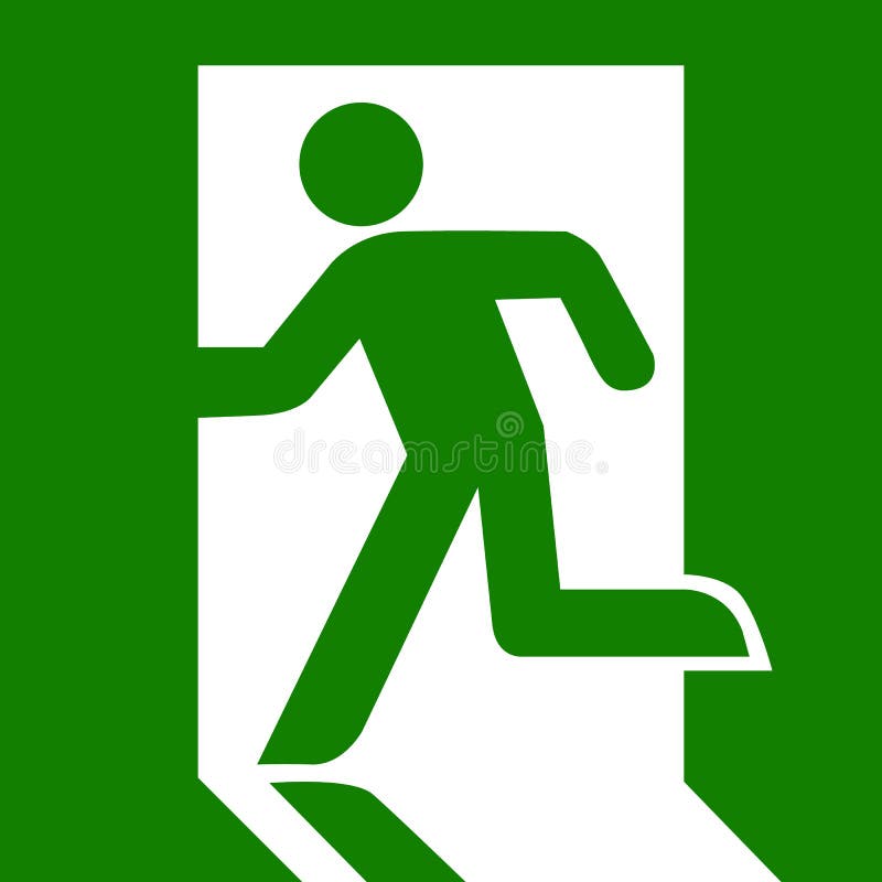 Emergency exit icon stock illustration. Illustration of symbol - 10277663