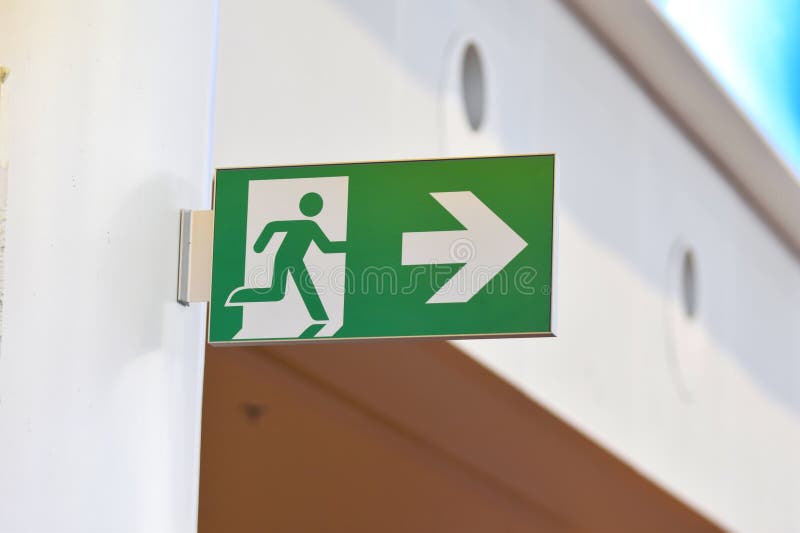 Green Emergency Exit Sign. Abstract Communication, International ...