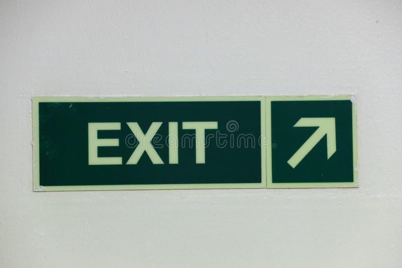 Green Emergency Exit Sign on White Stock Image - Image of symbol, fire ...