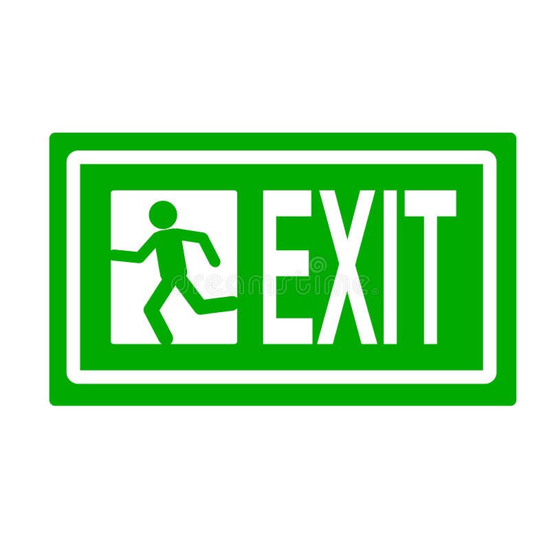 Green Emergency Exit Sign. Fire Exit Sign, Emergency Door Symbol ...